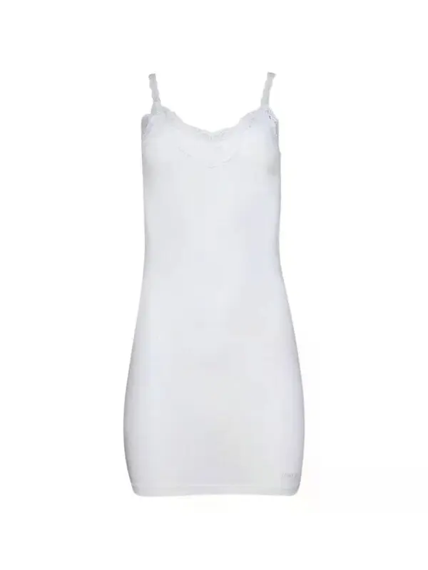 Vetements Lace-trim Mini Dress - White