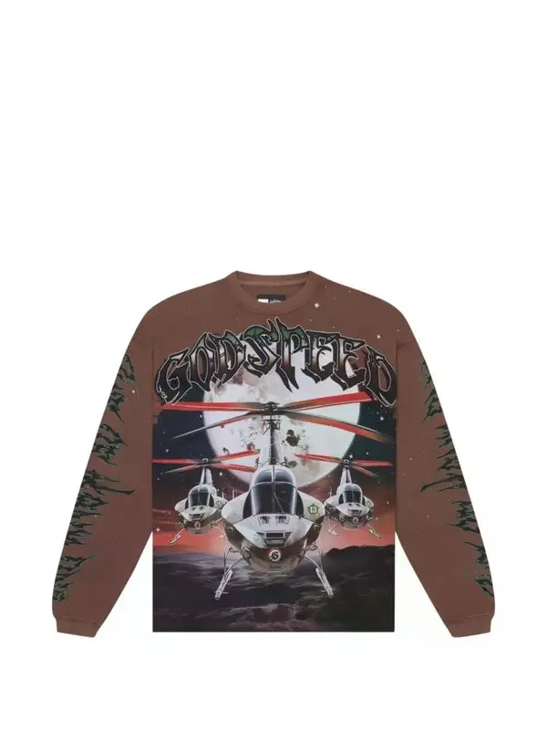 GODSPEED Graphic-print Long-sleeve Sweatshirt - Brown