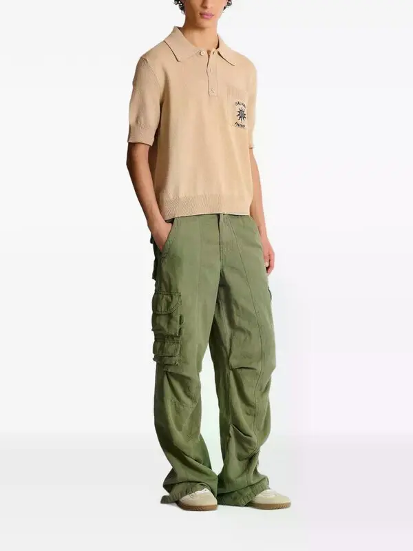 Balmain Short-sleeve Knitted Polo Shirt