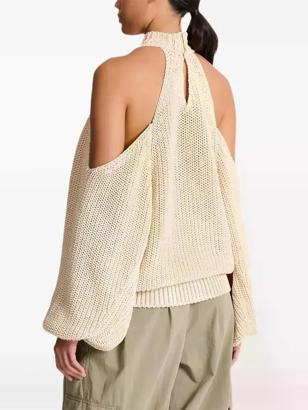 Balmain Cotton Knit Open-shoulder Jumper