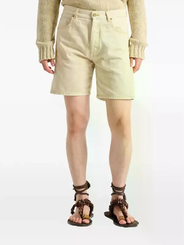 Balmain Faded Denim Bermuda Shorts - Neutrals