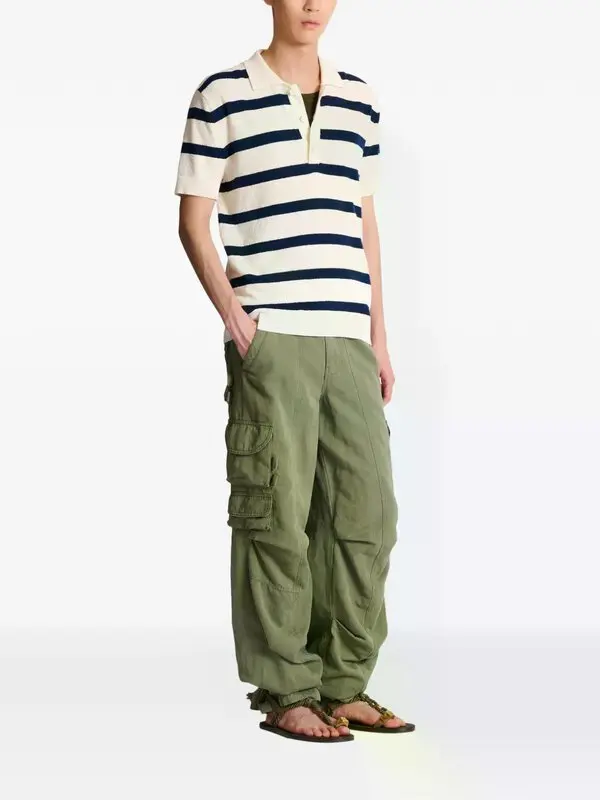Balmain Striped-pattern Polo Shirt