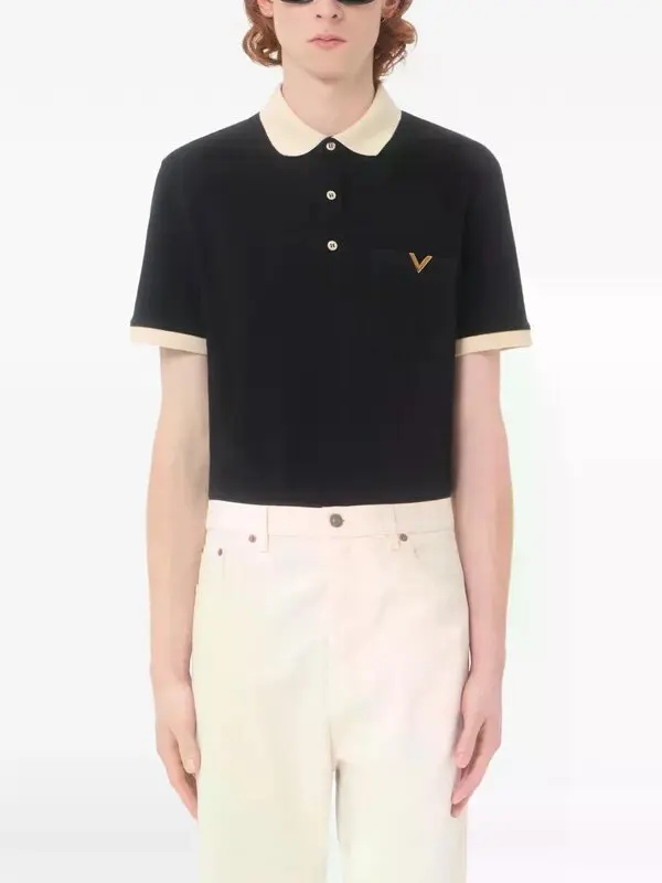 Valentino Garavani Cotton Piqué Polo With Vgold