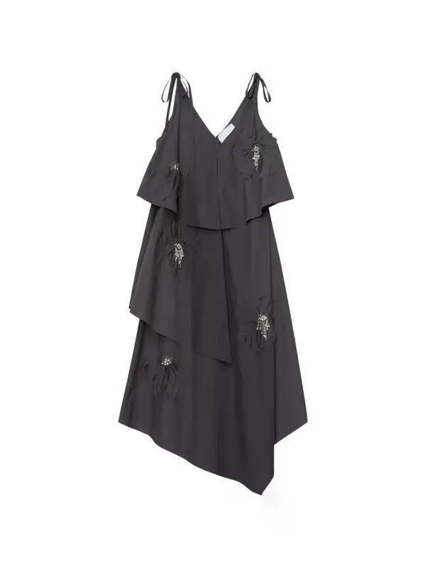 3.1 Phillip Lim Flower Appliqué Layered Midi Dress - Grey