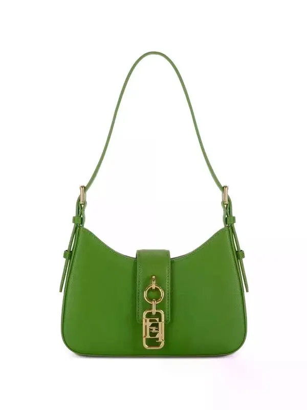Elisabetta Franchi Small Shoulder Bag With Charm Detail - Green