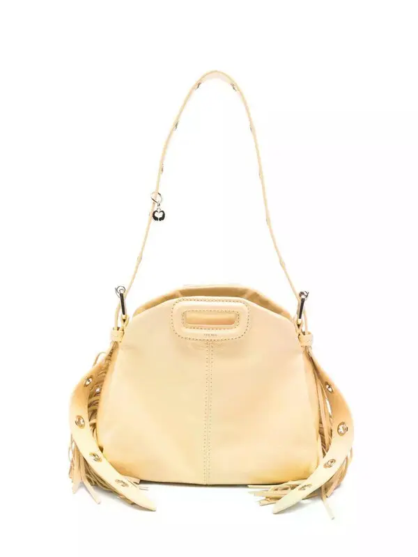 Maje Miss M Fringed Leather Tote Bag - Yellow