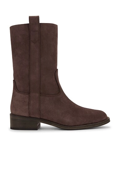 AQUAZZURA Cavaliere 35 Suede Boots - Espresso