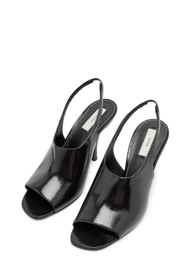 TOTEME Naplack Leather Slingback Sandals