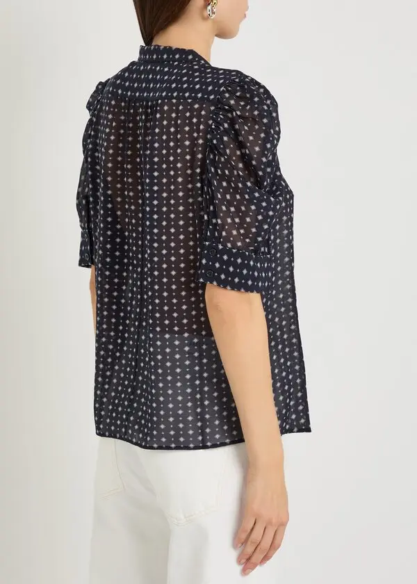 FRAME Printed Silk Chiffon Blouse