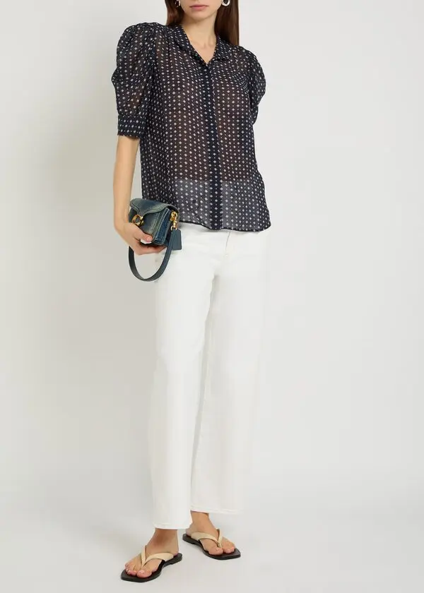 FRAME Printed Silk Chiffon Blouse