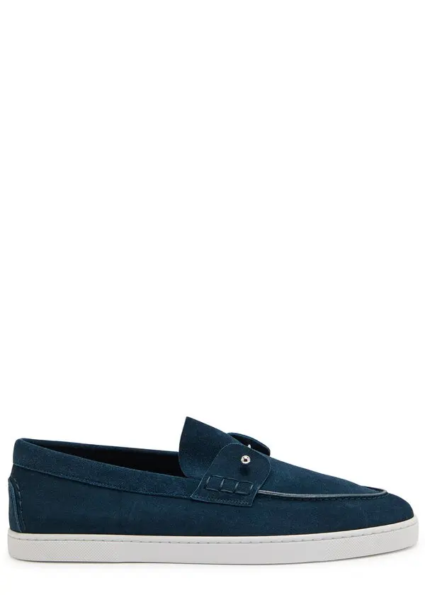 CHRISTIAN LOUBOUTIN Chambeliboat Suede Loafers - Navy