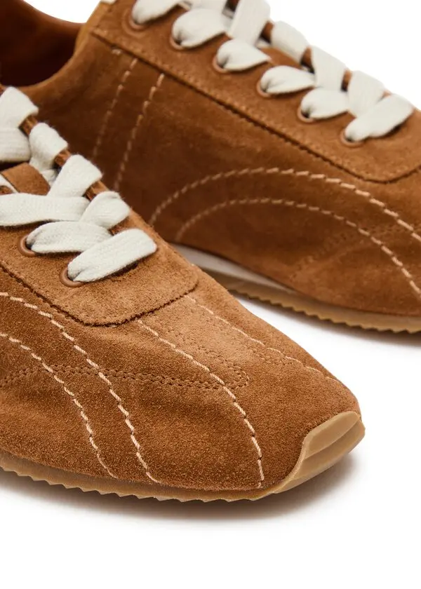 TOTEME Suede Paneled Lace-up Sneakers