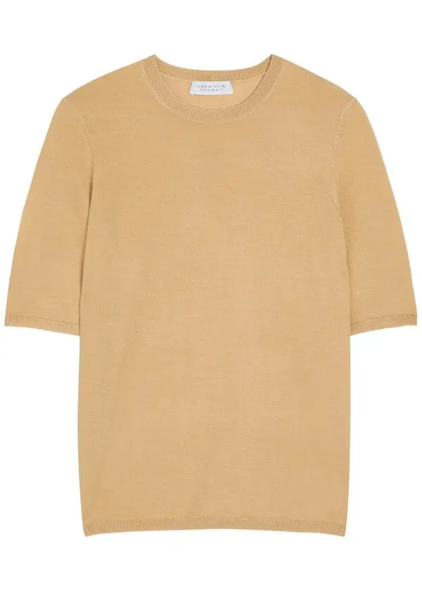 Gabriela Hearst Chryse Cashmere And Silk-blend T-shirt - Beige