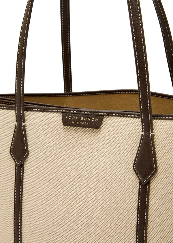 Tory Burch Perry Leather-trimmed Canvas Tote