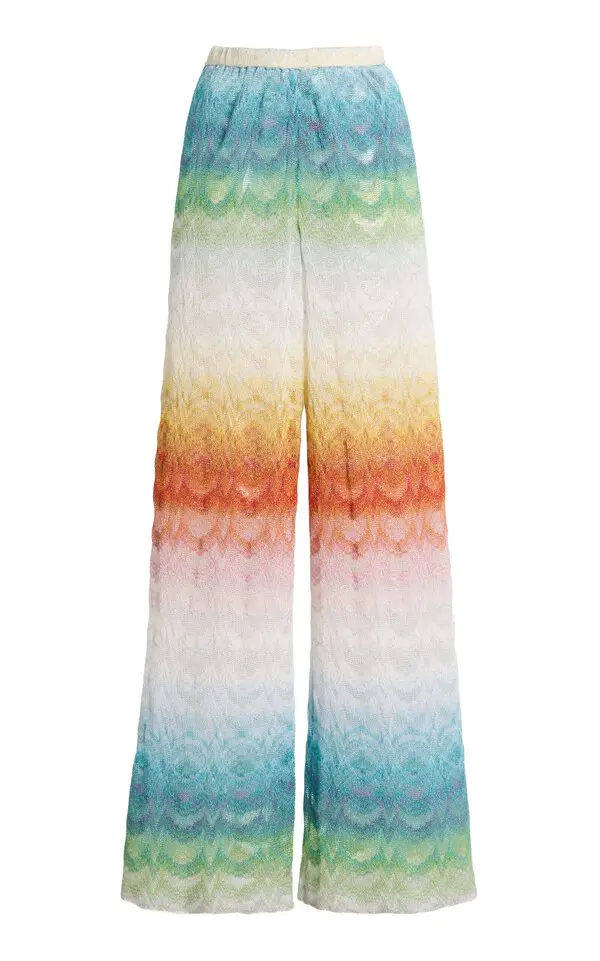 Missoni Metallic-knit Wide Leg Pants - Multi