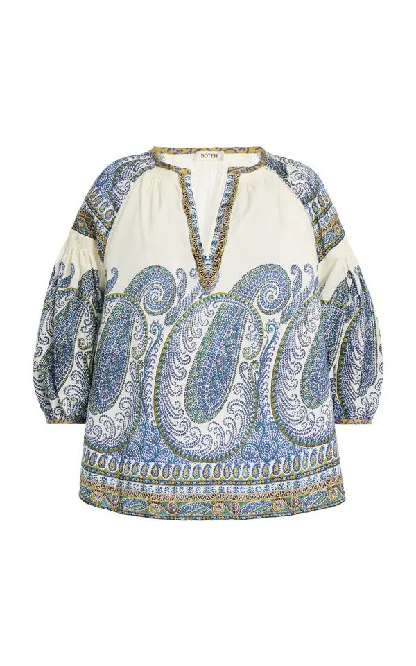 BOTEH Arcadia Paisley Smock Blouse - Blue