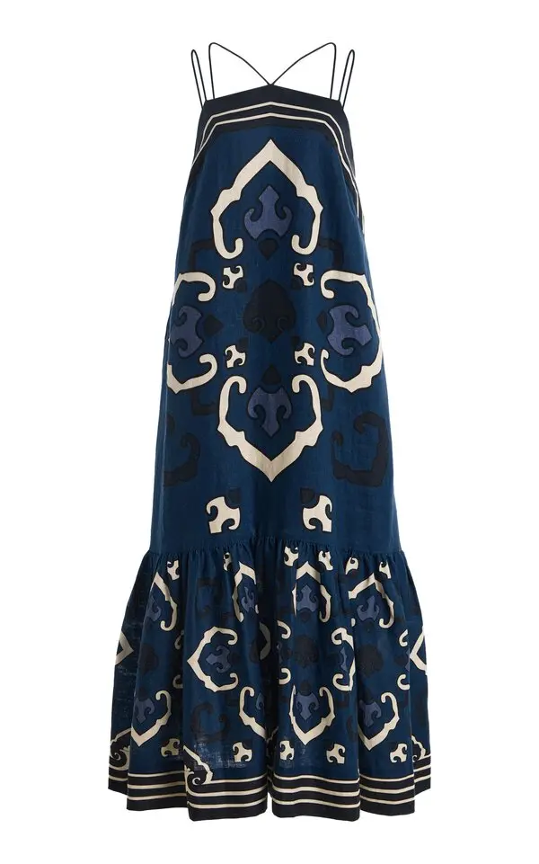 Sea Blaise Printed Linen Midi Dress