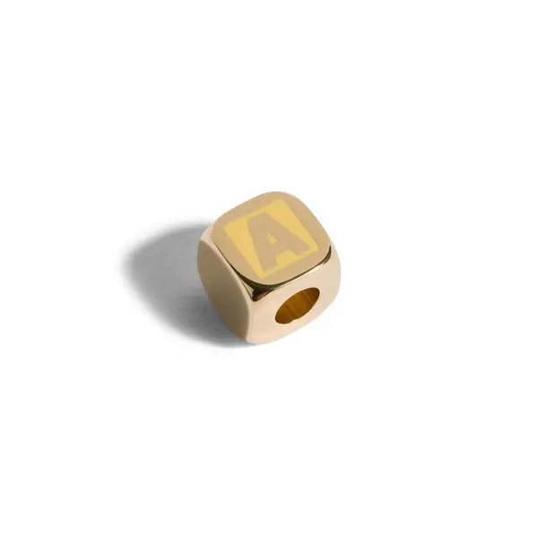 Miu Miu Enameled Metal Dice Charm - Vanilla