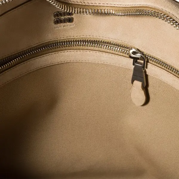 Miu Miu Suede Handbag - Ecru