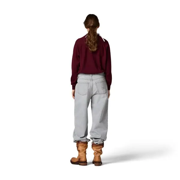 Miu Miu Wool Polo Sweater - Amaranth/black