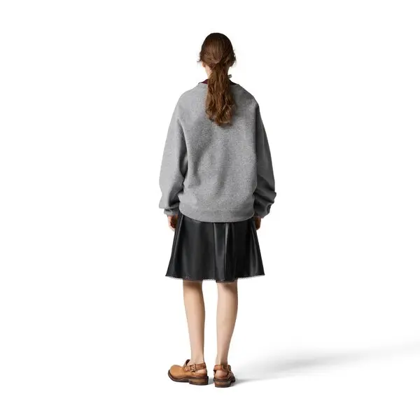 Miu Miu Cashmere & Jersey V-neck Sweater
