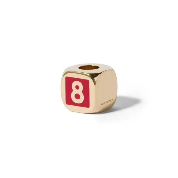 Miu Miu Enameled Metal Dice Charm - Red