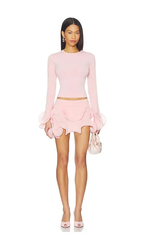 SID NEIGUM Wave Sleeve Bamboo Top - Pink