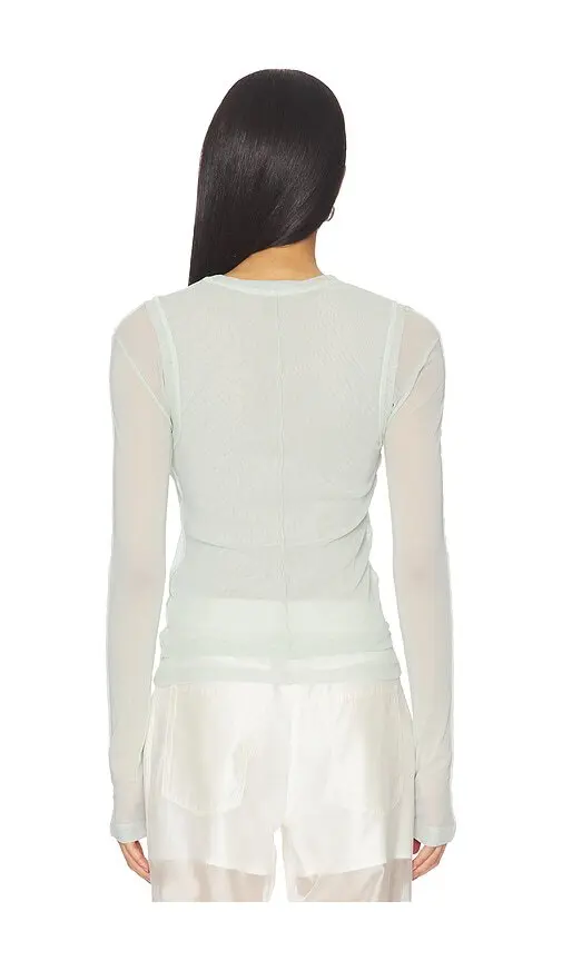Helmut Lang Mesh Layered Long Sleeve Top In . Also