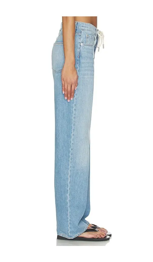 GRLFRND Low Rise Boyfriend Drawstring Jeans - Blue