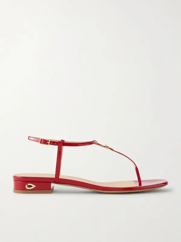 Jennifer Chamandi Pietro 20 Patent-leather Sandals - Red