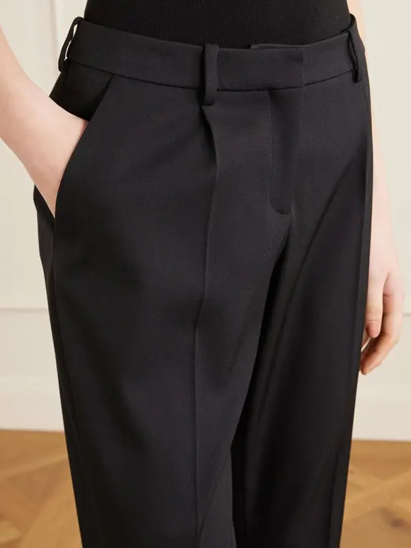Balenciaga Pleated Stretch-wool Straight-leg Trousers