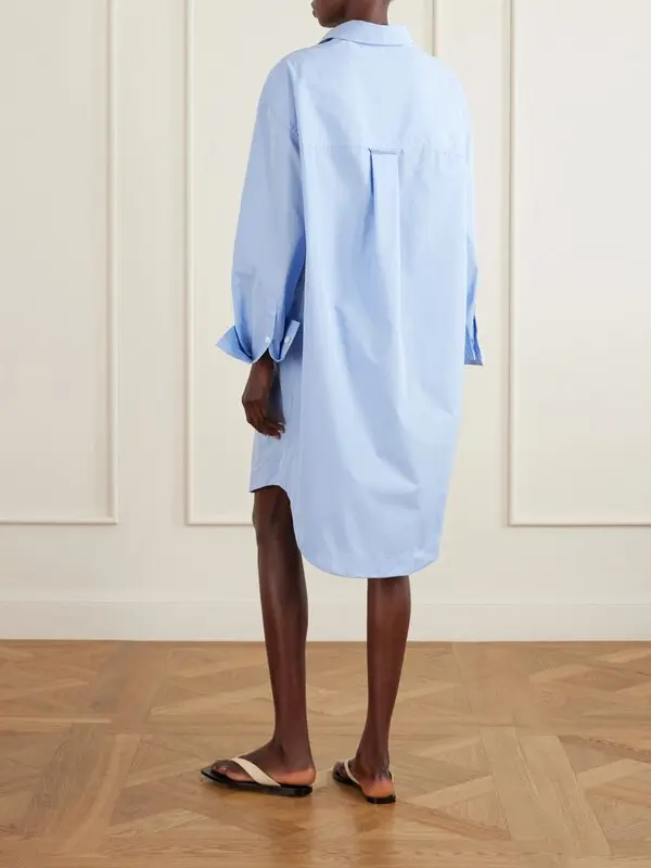 AMI Paris Embossed Cotton Poplin Shirt Dress