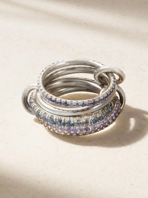 SPINELLI KILCOLLIN Set Of Four Sterling Multi-stone Rings - Silver
