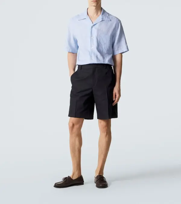 Zegna Cotton And Linen Bermuda Shorts