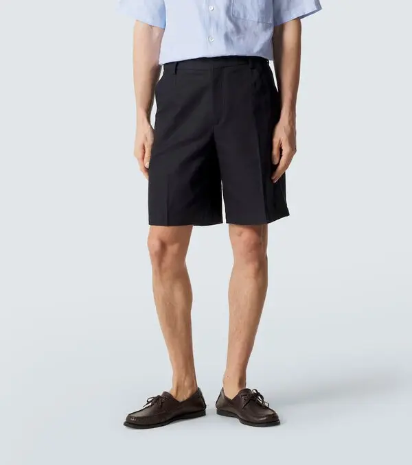 Zegna Cotton And Linen Bermuda Shorts