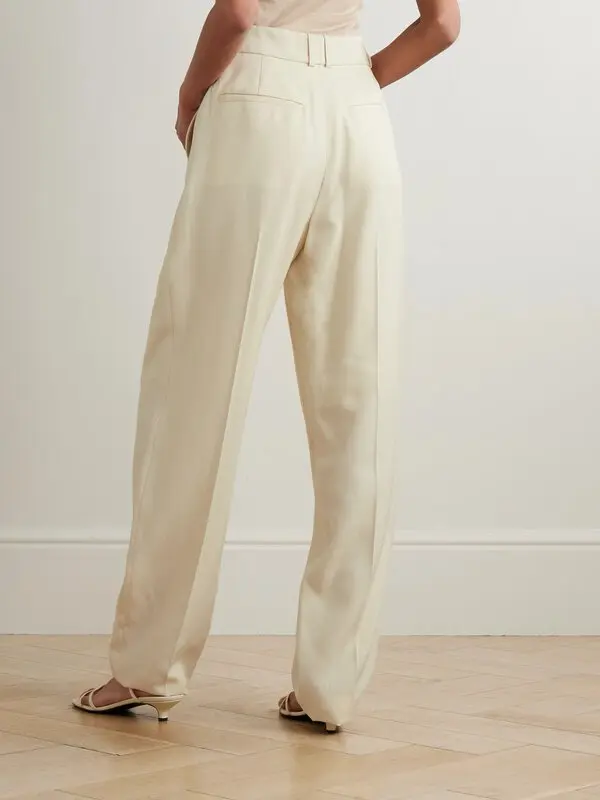 JOSEPH Rayen Pleated Woven Wide-leg Trousers