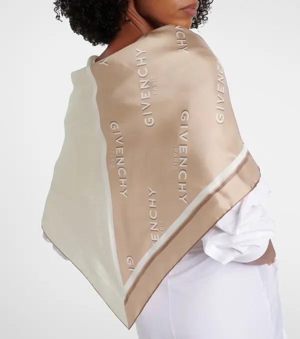 Givenchy Logo Silk Twill Scarf - Multicoloured