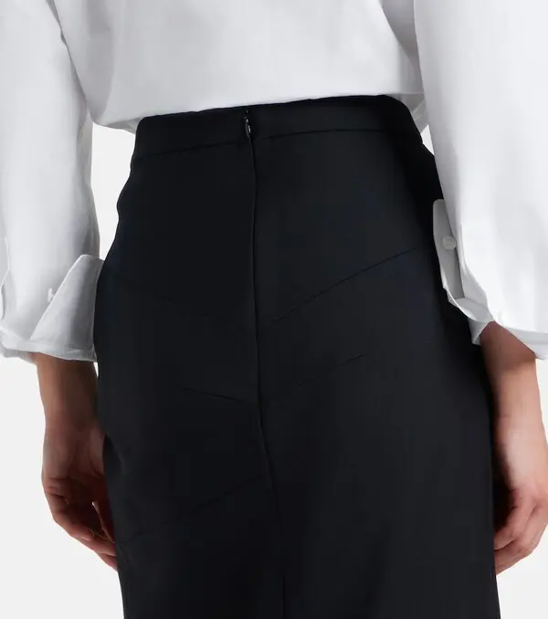 Givenchy Draped Wool And Mohair Midi Skirt