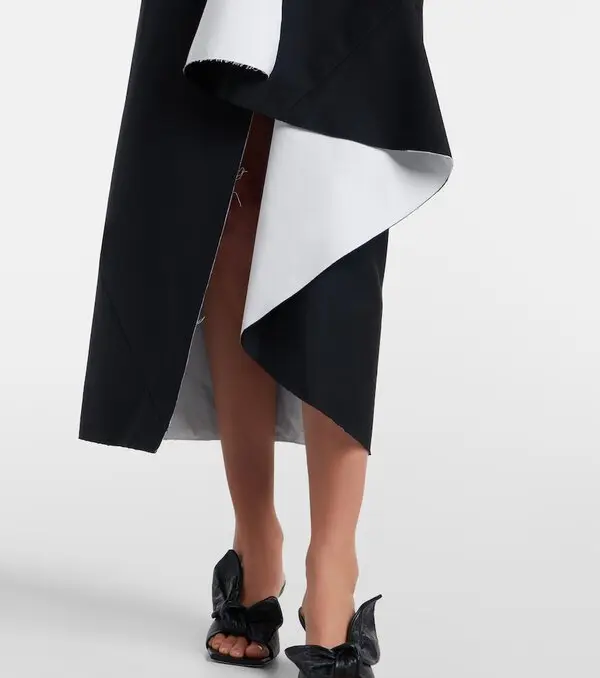 Givenchy Draped Wool And Mohair Midi Skirt