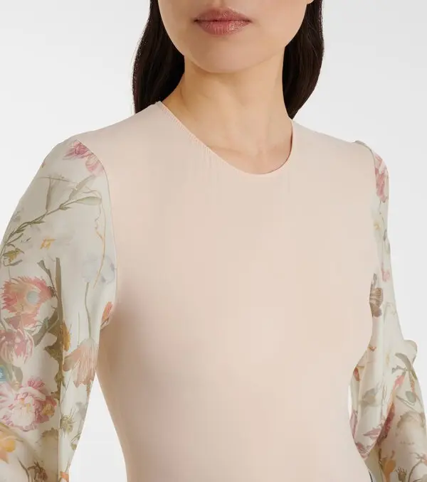 MAISON MARGIELA Floral Print Sleeve Bodysuit