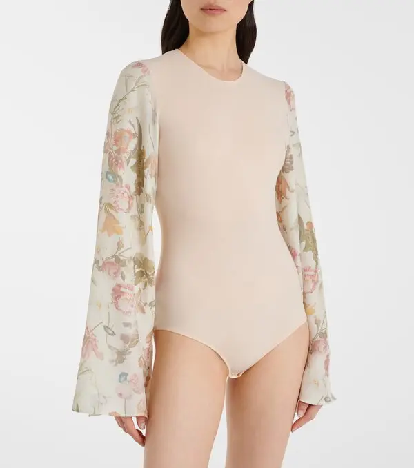 MAISON MARGIELA Floral Print Sleeve Bodysuit