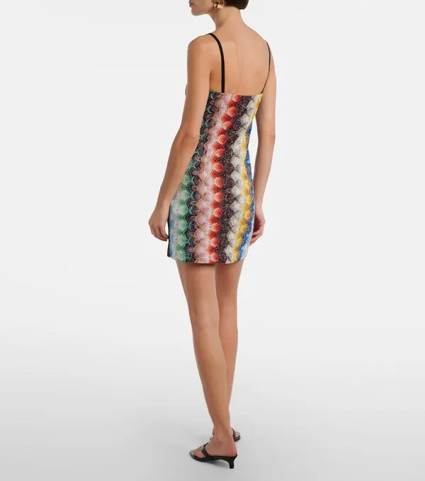 Missoni Metallic Zigzag Knit Mini Dress