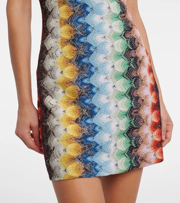Missoni Metallic Zigzag Knit Mini Dress