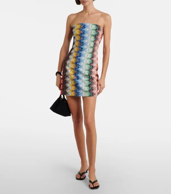 Missoni Metallic Zigzag Knit Mini Dress