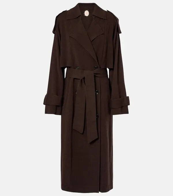Jardin Des Orangers Wool And Cashmere Trench Coat - Brown