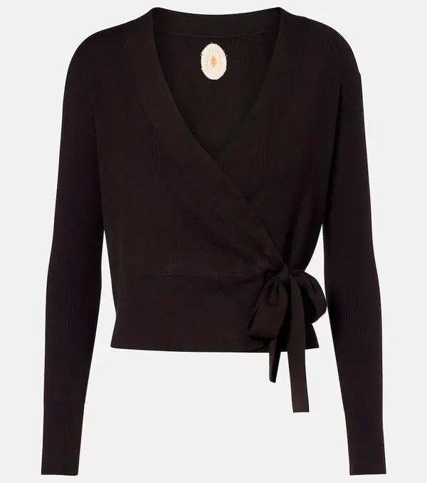 Jardin Des Orangers Virgin Wool Wrap Cardigan - Brown