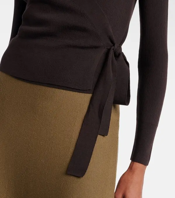 Jardin Des Orangers Virgin Wool Wrap Cardigan