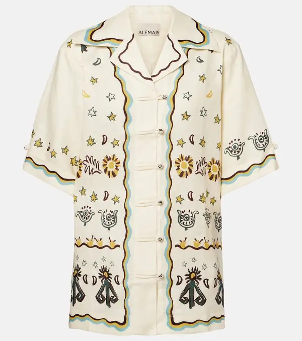 ALEMAIS Antoinette Printed Linen Shirt - Multicoloured