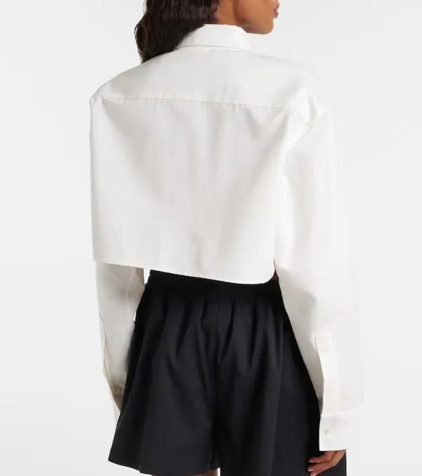 Balenciaga Cropped Cotton And Silk Poplin Shirt