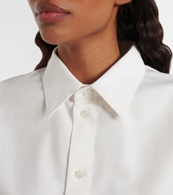 Balenciaga Cropped Cotton And Silk Poplin Shirt